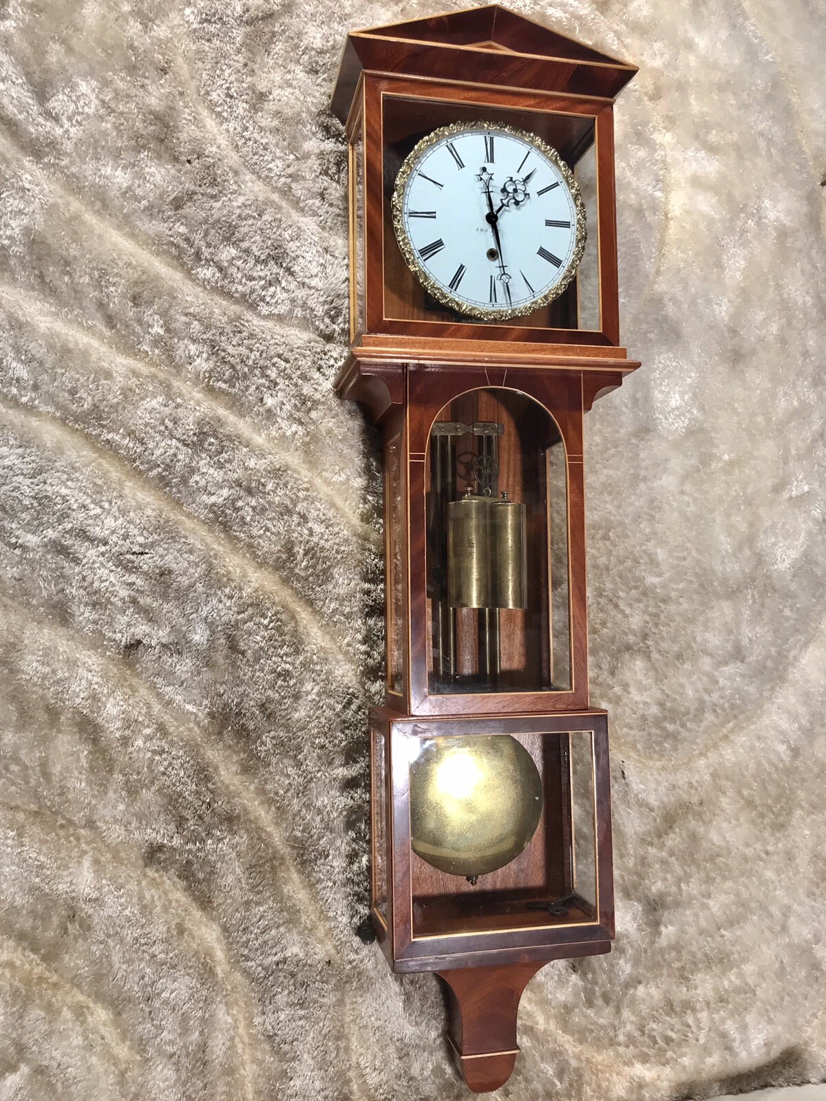 45 Days Germany Vienna,LATERNDLUHR ,Clock,1 double Brass Weights Driven ...