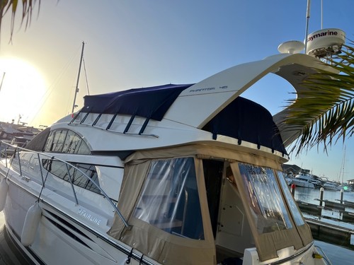 FAIRLINE PHANTOM 40 FLYBRIDGE COVER. *NEW* ARMADA NAVY PU ACRYLIC BOAT ...