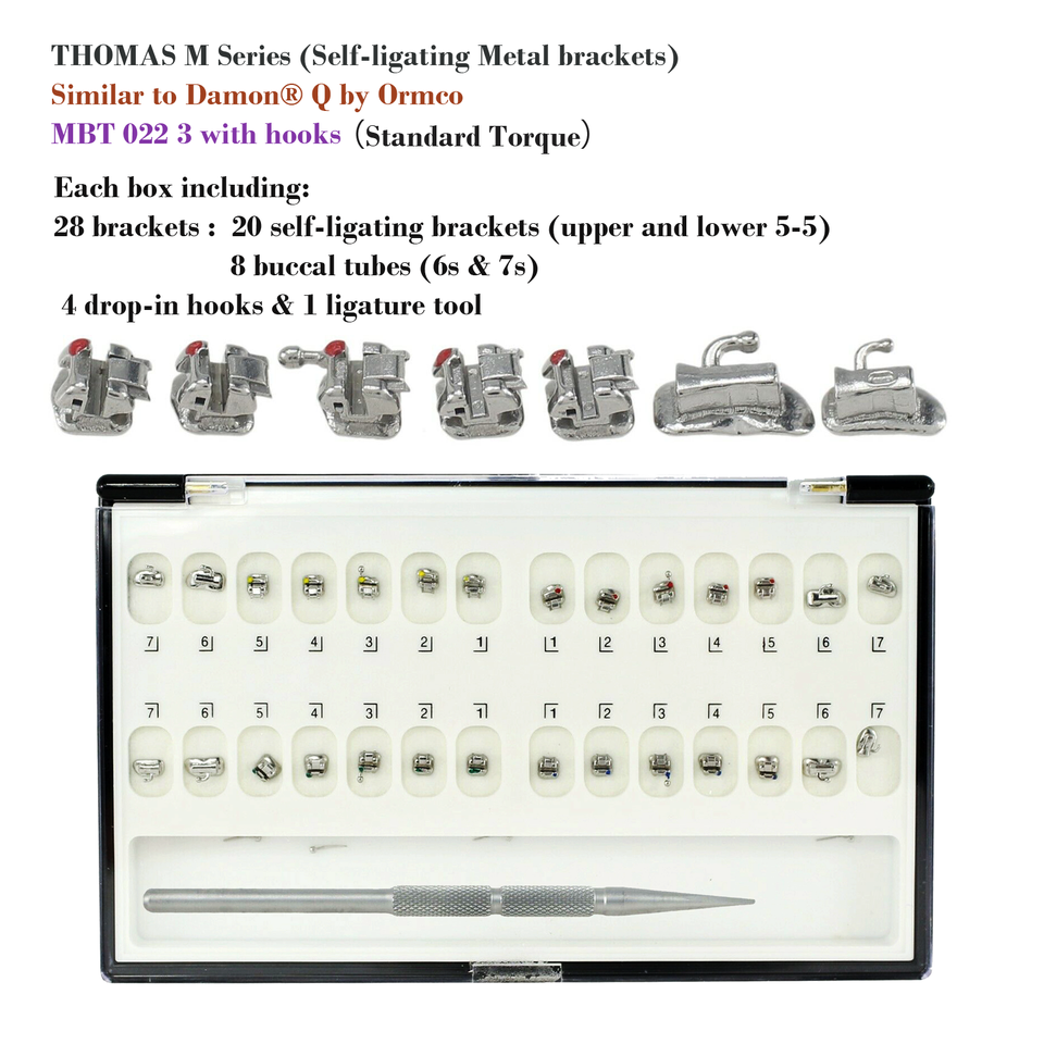 Dental Orthodontic Bracket Braces Metal Mini Standard Damon Q Roth MBT ...