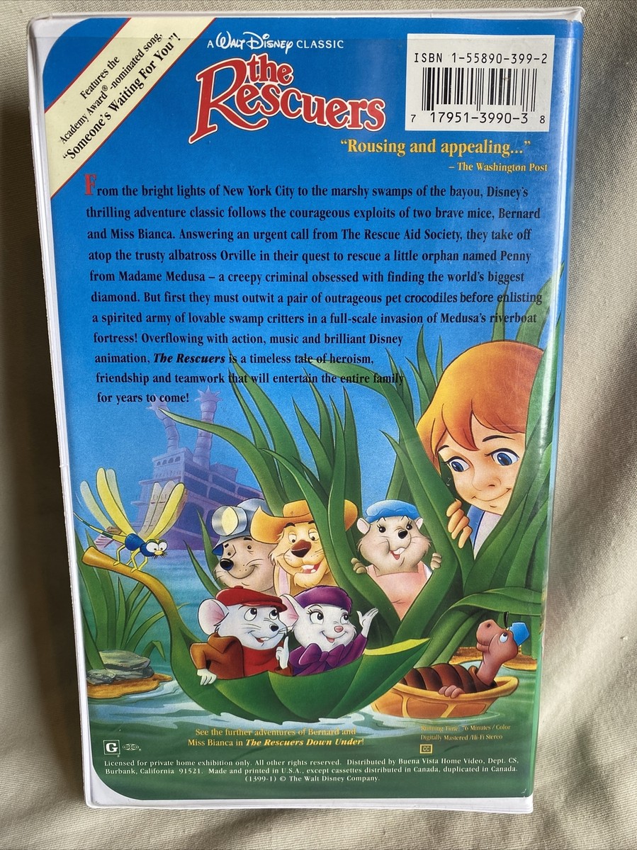 The Rescuers Walt Disney Demo Vhs Tape Promo Ebay