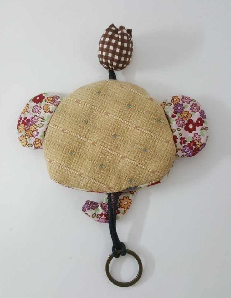 Mini Elephant Brown Keyring Fabric Hand sewing Charm Animal Cute ...