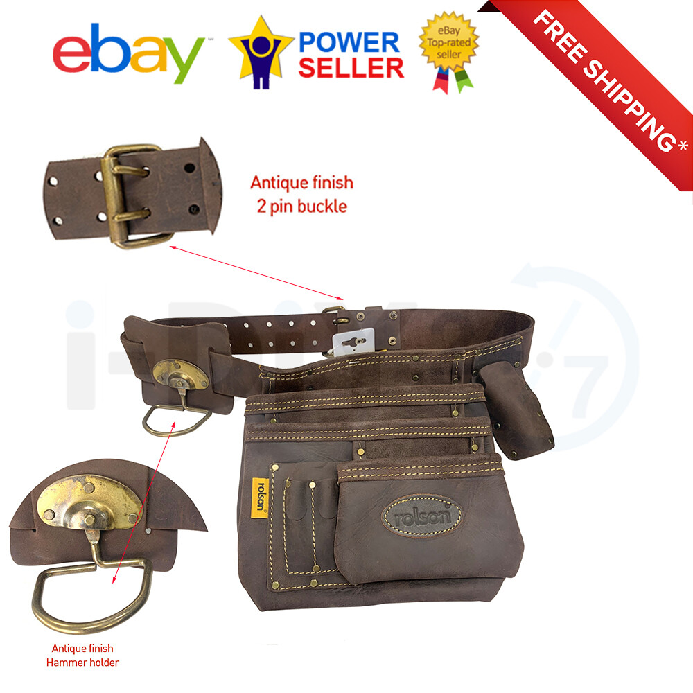 Rolson Single OILY Leather Belt Cowboy Design Professional Tradesman ...