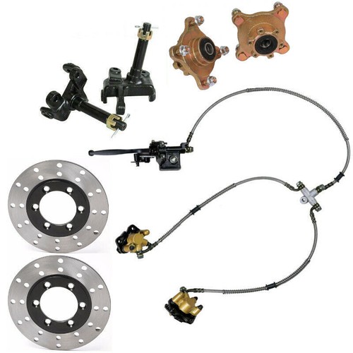 ATV 4 Stud Front Wheel Hub+Steering Knuckle Spindle Brake Rotor Go Kart ...