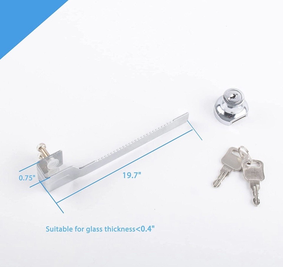 12 Pack Sliding Glass Door Lock Showcase Display Case Lock With Keys | eBay