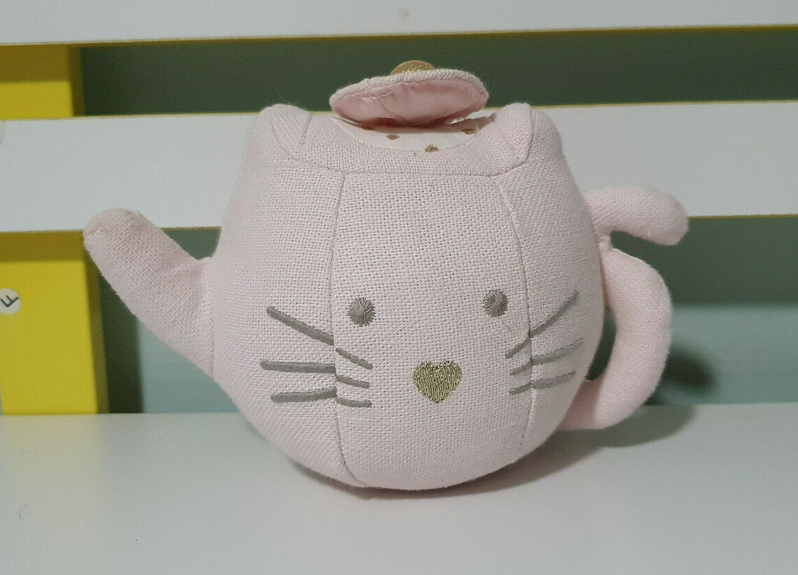 CAT TEAPOT PLUSH TOY STUFFED ANIMAL POTTERY BARN KIDS PINK TEAPOT 16CM ...