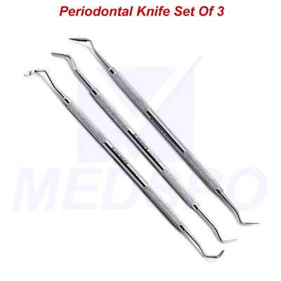 Periodontal Knife 3PCS Interproximal Tissue Excise Kirkland Surgery ...