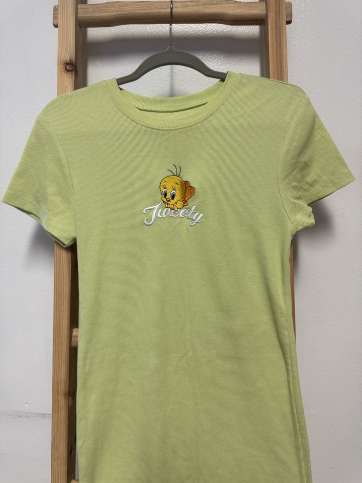 Tweety Bird Looney Tunes Warner Bros Studio Green Ribbed Body Con Dress ...