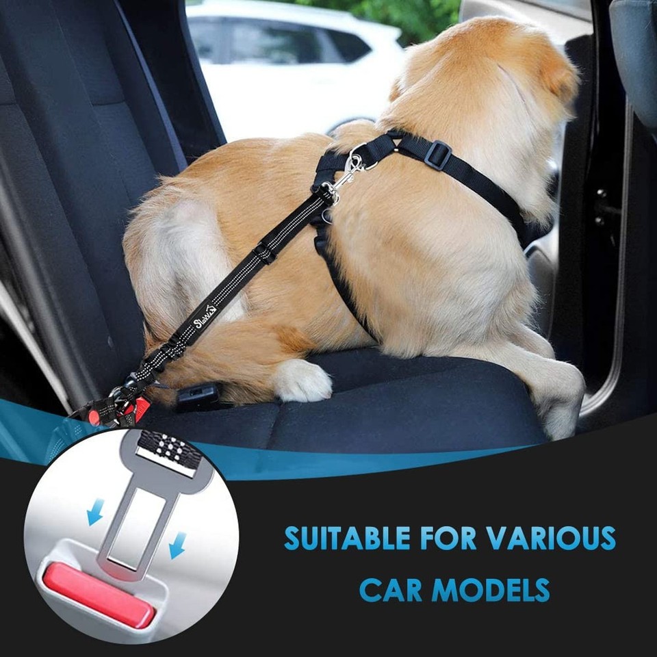SlowTon Dog Seat Belt for Car, 2 Pack Dog Car Harness Seatbelt ...