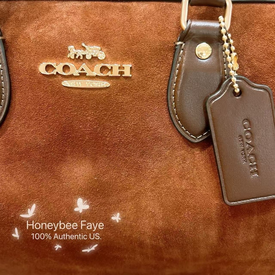 NWT Coach Rowan Large Satchel Bag CCC79 Suede Vintage Brown 👜🔥🔥 | eBay