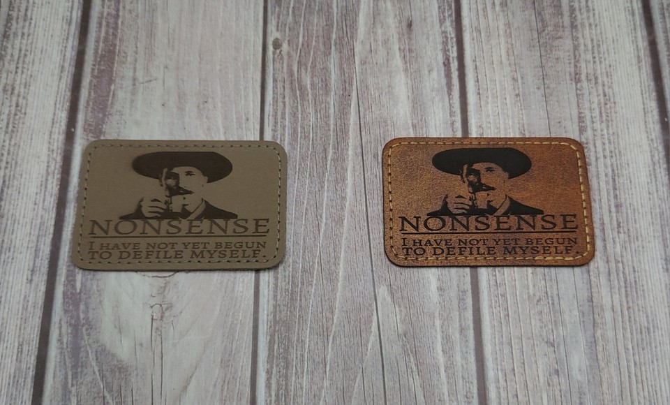 Tombstone Doc Holliday - Nonsense - Faux Leather Iron-on Patches ...