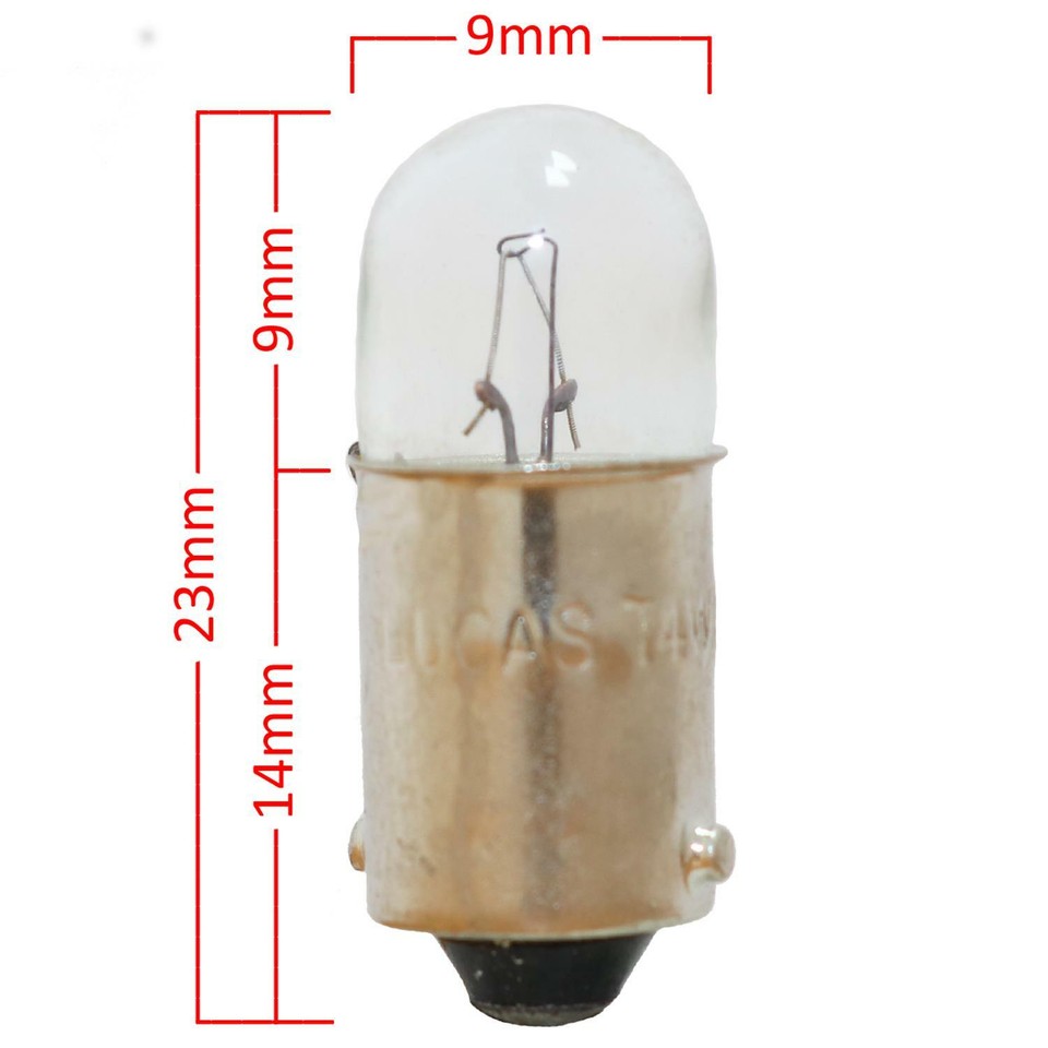 Lucas 12V 4W Clear Bayonet Side Lamp Bulb LLB233 GLB233 BA9S Base ...