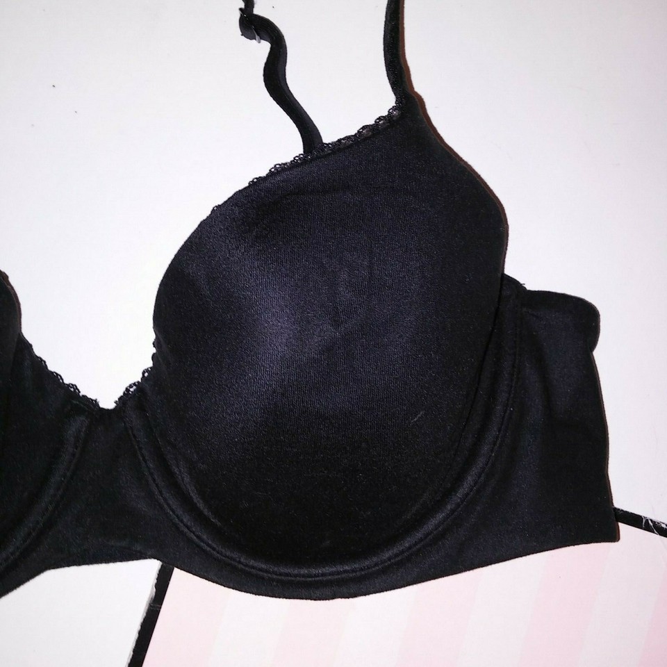 Victoria Secret Bra 34C Lined Demi Black Body by Victoria Solid Lined ...
