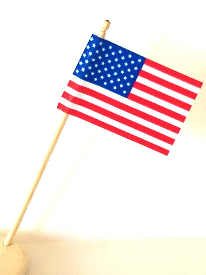 Dollhouse Miniature American Flag MADE IN USA Double Sided 3" Mini ...