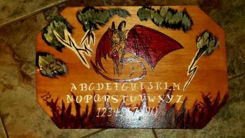 Custom Demonic Female Angel Satanic Spirit Ouija board, Succubus Evil ...
