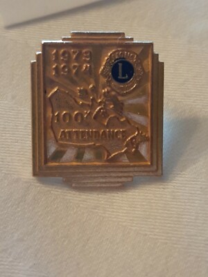 VINTAGE Lions Club 1973-74 100% Attendance Award Lapel Pin Pinback | eBay