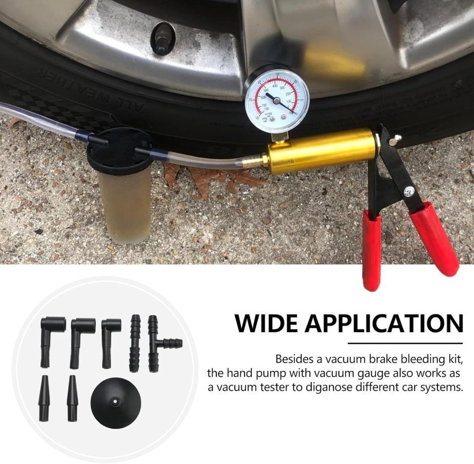 Brake Fluid Bleeder Clutch System Bleeding Kit Vacuum Pressure Pump ...