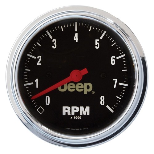 Auto Meter 880246 Jeep Series 3-3/8" In-Dash Tachometer Gauge, 0-8,000 ...