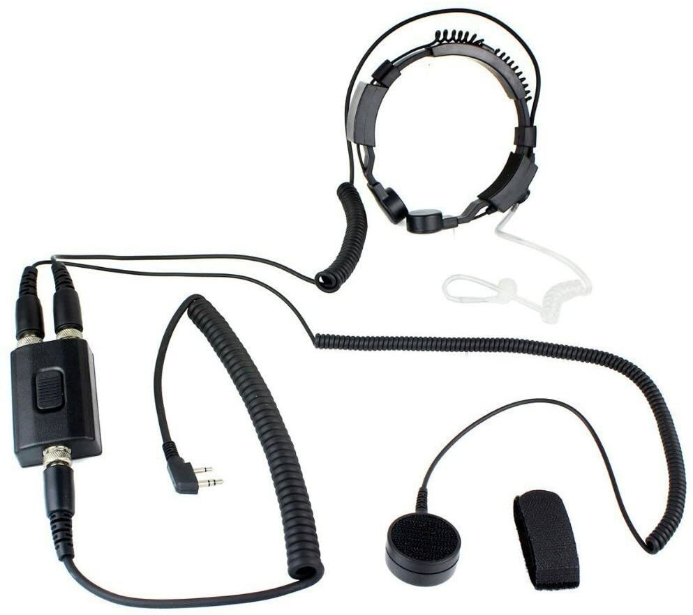 Military Police FBI Throat Mic Microphone Covert Acoustic Tube Earpiece ...