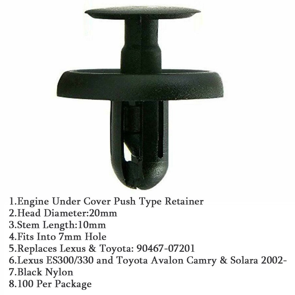 100x Bumper Clips Retainer for TOYOTA LEXUS Plastic Rivets Fastener ...