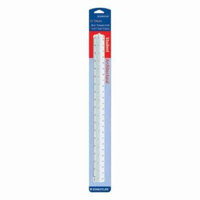 Staedtler Architect Triangle Scale Ruler 12" White Drafting Draw School ...