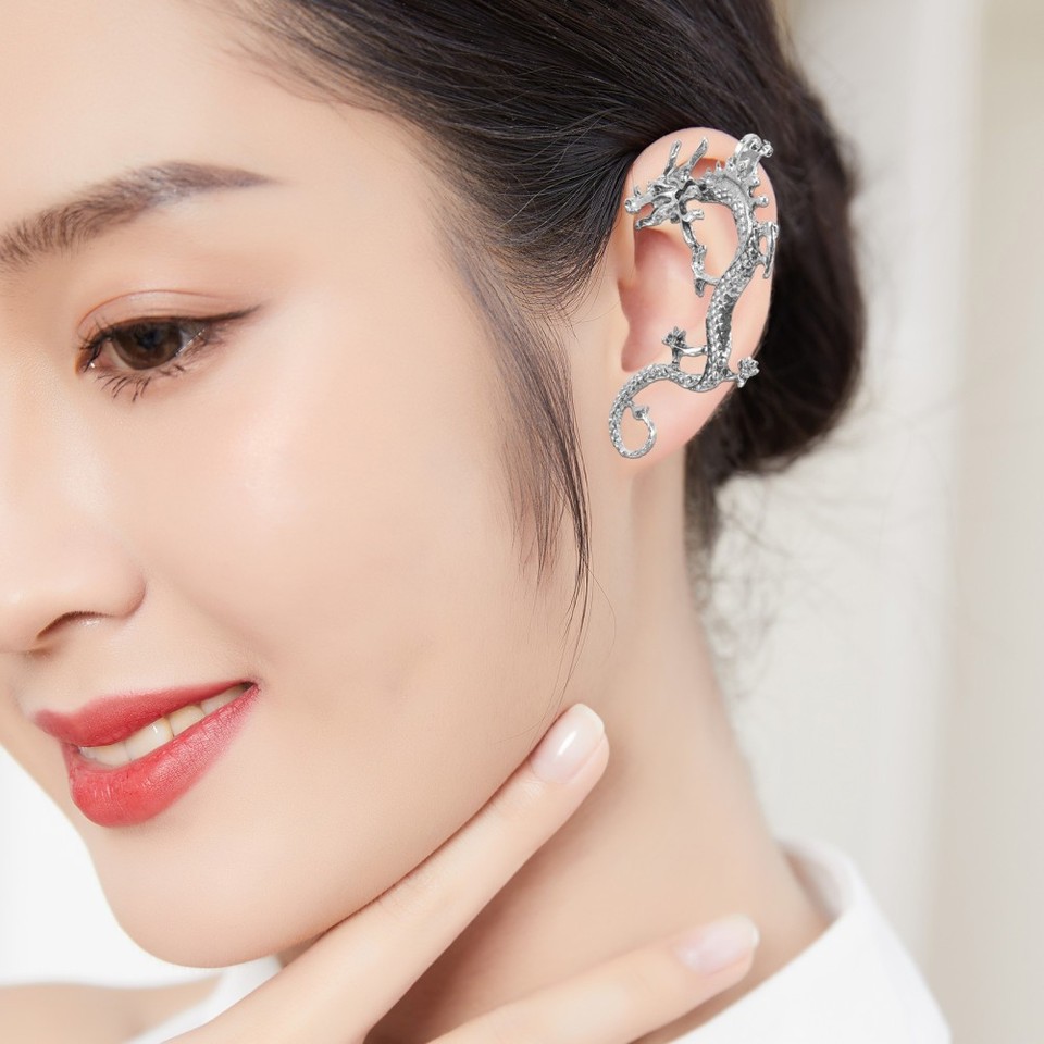 Ear Bone Clip Dragon Ear Cuff Non-piercing Earring Metal Clip On ...