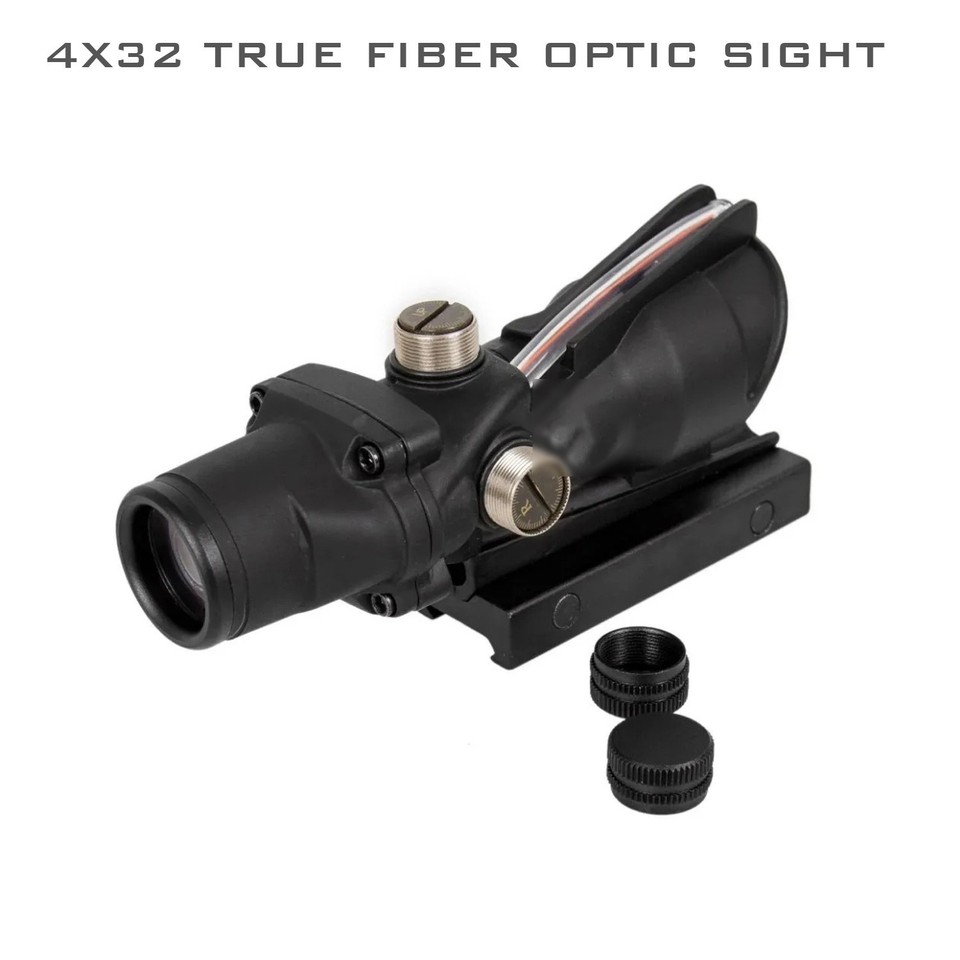 ACOG 4x32 True Fiber Optic Red Chevron Illuminated Hunting Tactical ...