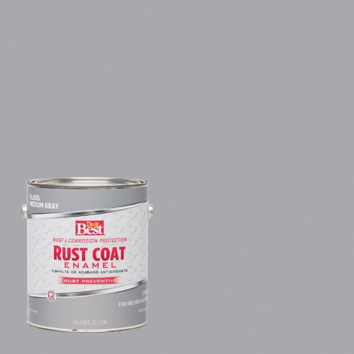Do it Best Rust Coat Oil-Based Gloss Enamel, Medium Gray, 1 Gal ...