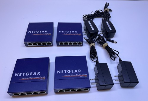 4 X Netgear GS105 ProSAFE Gigabit 5-Port Switch 10/100/1000MB With ...