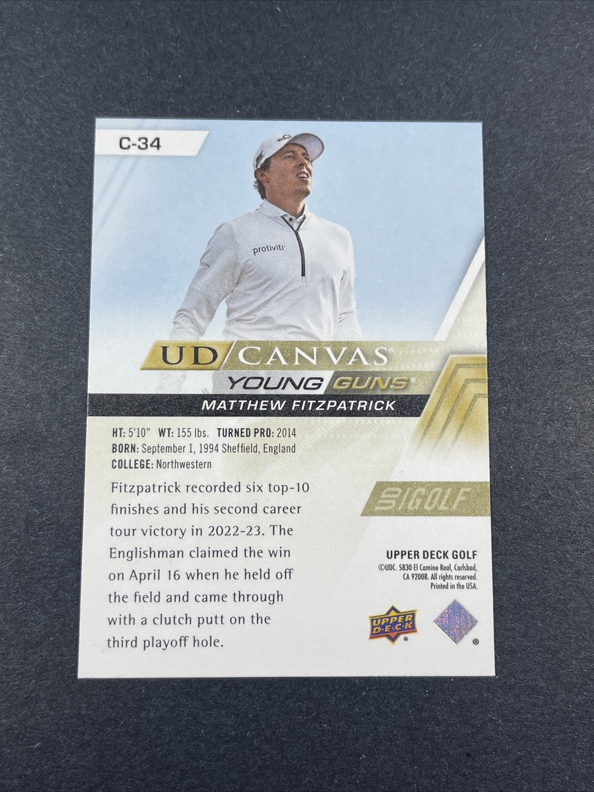 2024 Upper Deck Golf Matthew Fitzpatrick Canvas Young Guns | eBay
