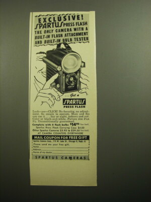 1950 Spartus Press Flash Camera Advertisement | eBay