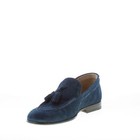MARINI men shoes Blue suede made in Italy almond toe loafer with ...