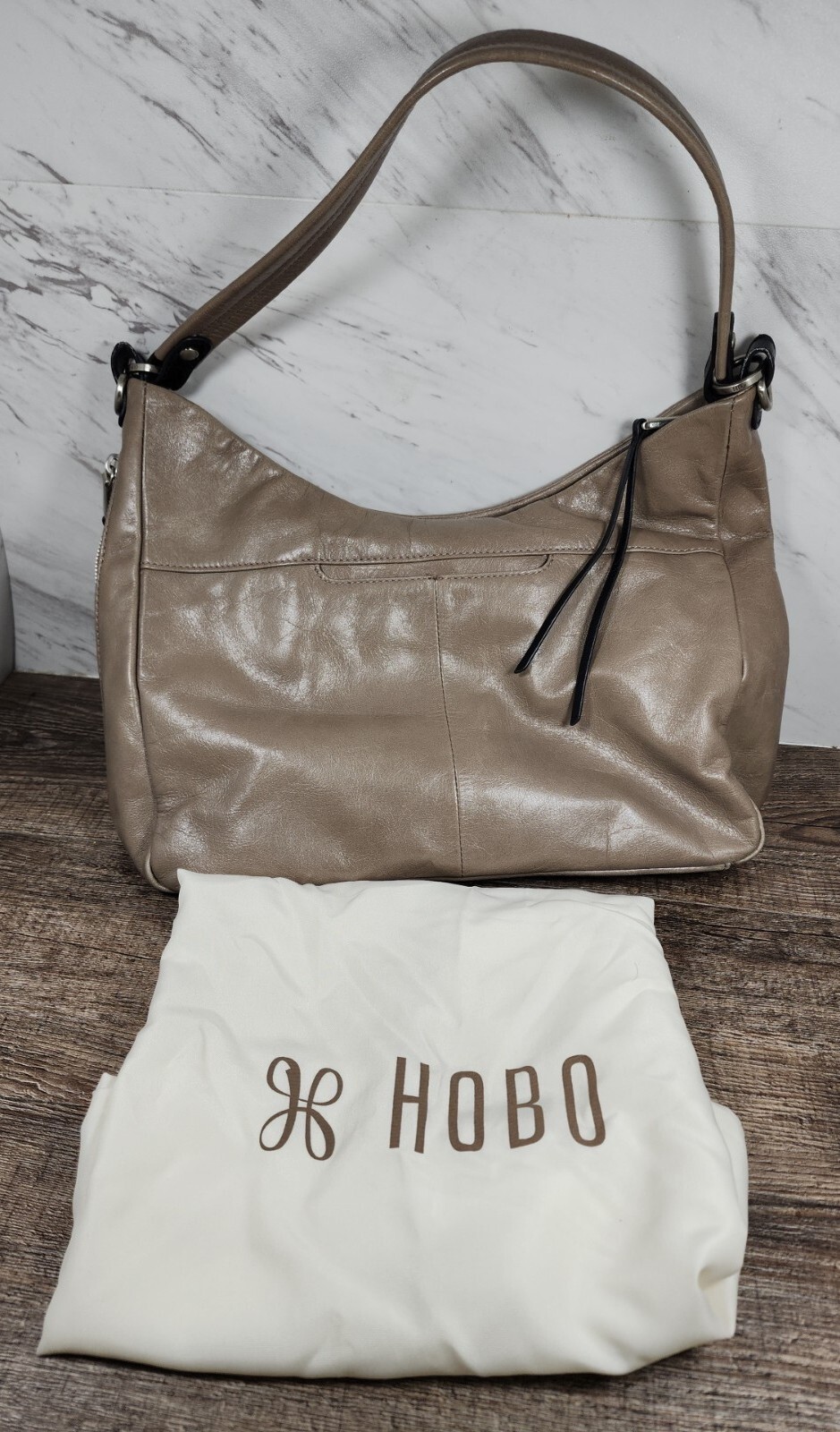 ☆LOOK☆ ~HOBO Lennox Dark/Gray Vintaged Leather Should… - Gem