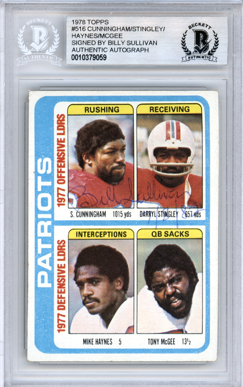 Billy Sullivan Autographed 1978 Topps Card Patriots Owner Beckett ...