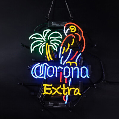 Corona Extra Parrot Real Glass Neon Sign Light Bar Wall Hangingg ...