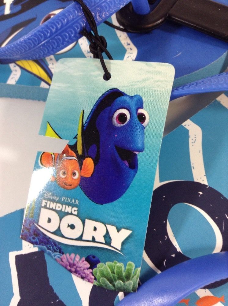 NEW Finding Dory Kids Flip-Flops, Blue, Size S 13/1 | eBay