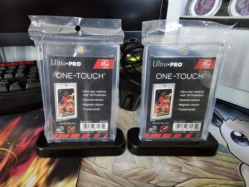 2x Ultra PRO One-Touch 35pt Magnetic Card Holder + One Touch Black Base ...