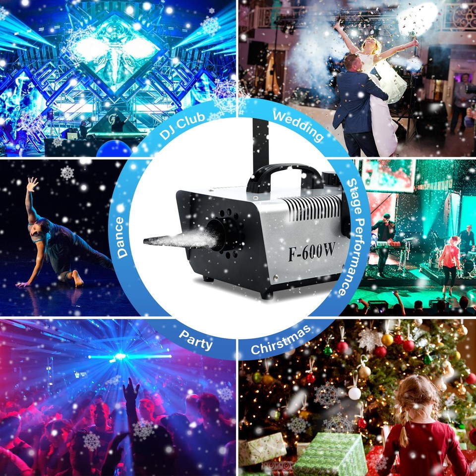 600W Snow Machine Snowflake Machine Flake Maker Stage DJ Xmas Flake ...