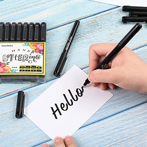 Hand Lettering Pens, Brush Pens Black Calligraphy Pens for Beginners ...