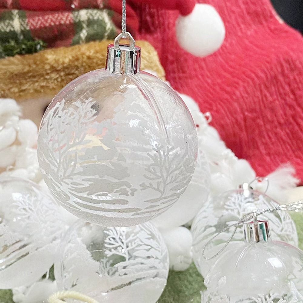 6pcs 6cm Christmas Ball Transparent Hanging Ball Party Supply | eBay