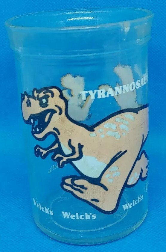 Vintage Welch's Jelly Jar Glass Tyrannosaurus Rex T-Rex 1988 Dinosaur ...