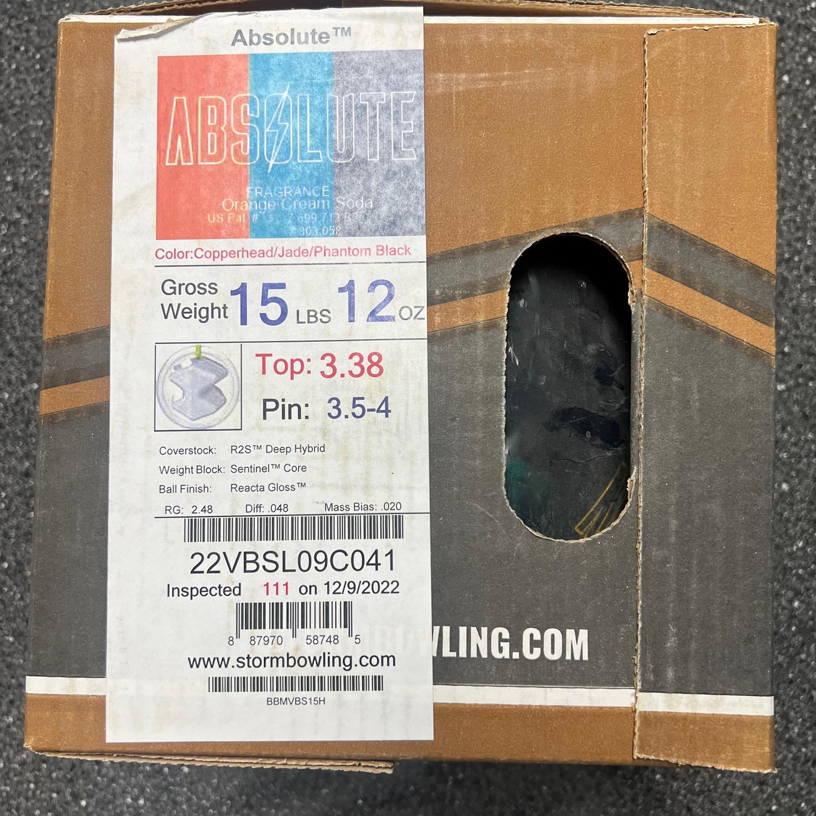 Storm Absolute 15 lbs 12 oz NIB Bowling Ball! Free Shipping! Undrilled ...