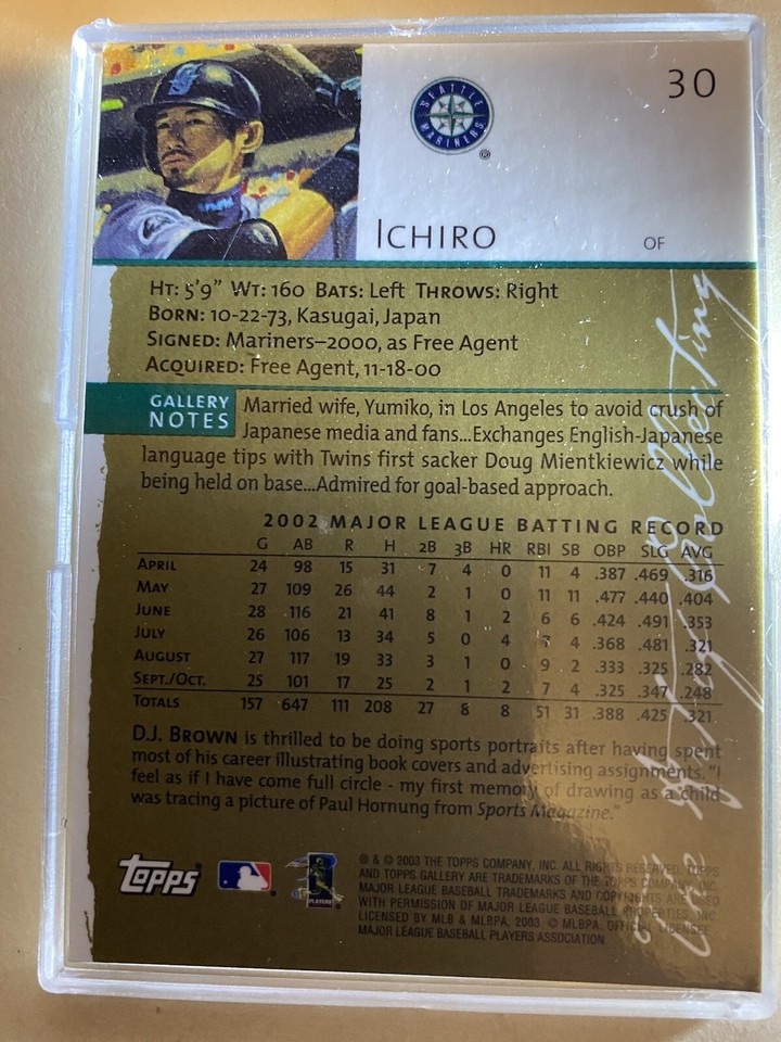 2003 Topps Gallery - Artist Proof #30 Ichiro Suzuki | eBay