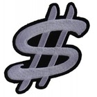 Dollar Sign Money Sign Sew on Embroidered Patch Biker Vest Jacket Patch ...