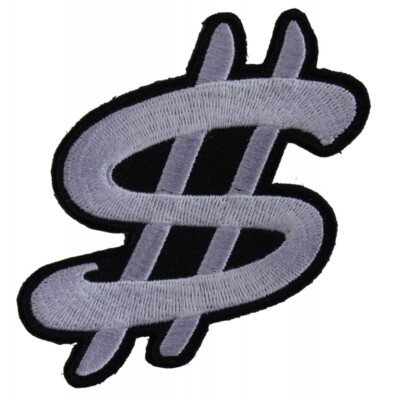 Dollar Sign Money Sign Sew on Embroidered Patch Biker Vest Jacket Patch ...