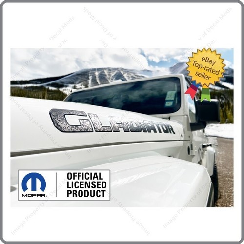 SET OF 2 - Jeep GLADIATOR Hood Decals Stickers Map 3D Topo Lines Black ...