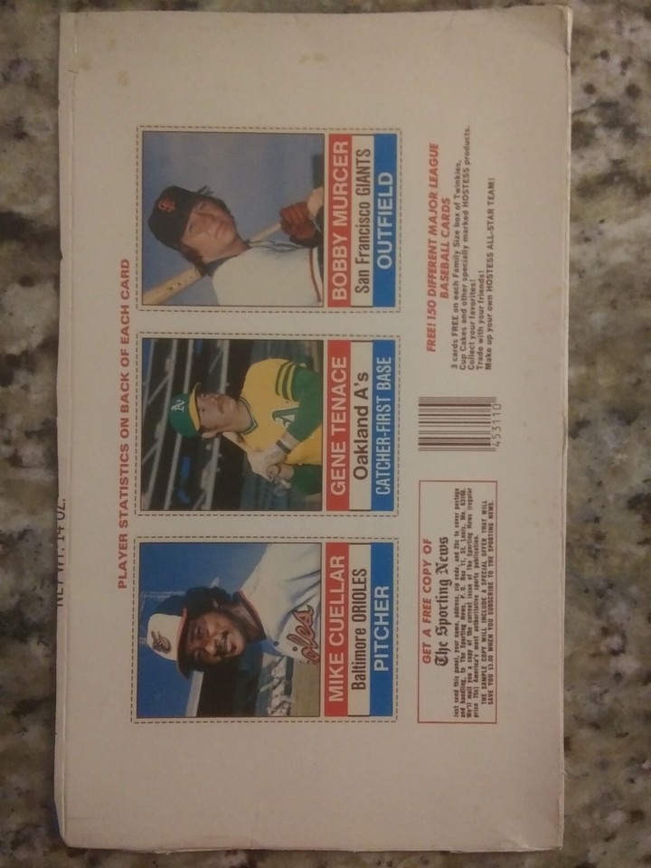 1976 Hostess Cards Cutout panels set of (4) x 3 Schmidt, Winfield ...