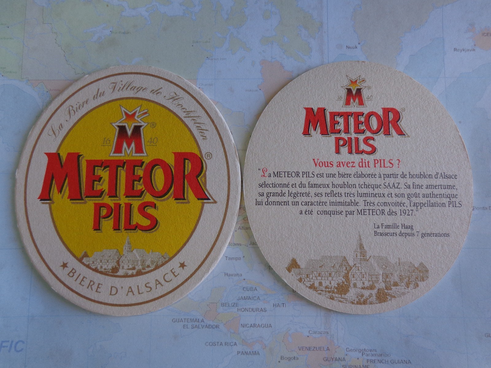 Bar Coaster: Brasserie METEOR Pils ~ Biere D' Alsace, FRANCE ~ Brewed ...
