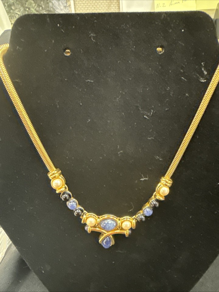 Vintage Monet glass bar necklace | eBay