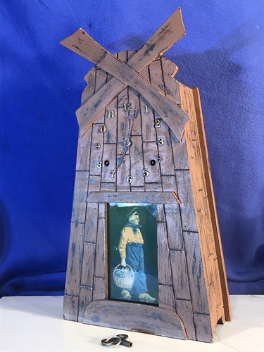 Vintage Antique Gilbert Windmill Mission Strikes Clock.golden Oak Case ...