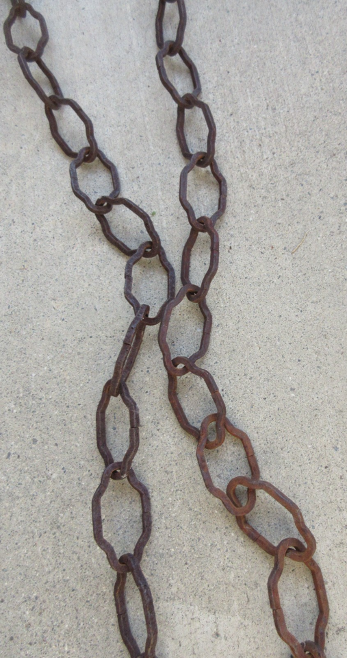 antique Ornate Link Chain iron Hand Forge rare for hanging lamp 13 lf ...
